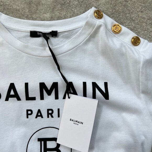 Balmain | Dresses | Brand New Wtag Balmain Black And White Logo Print ...